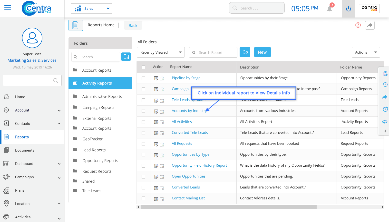 Report Scheduling | Help Guide | Knowledge Base | CentraHub CRM